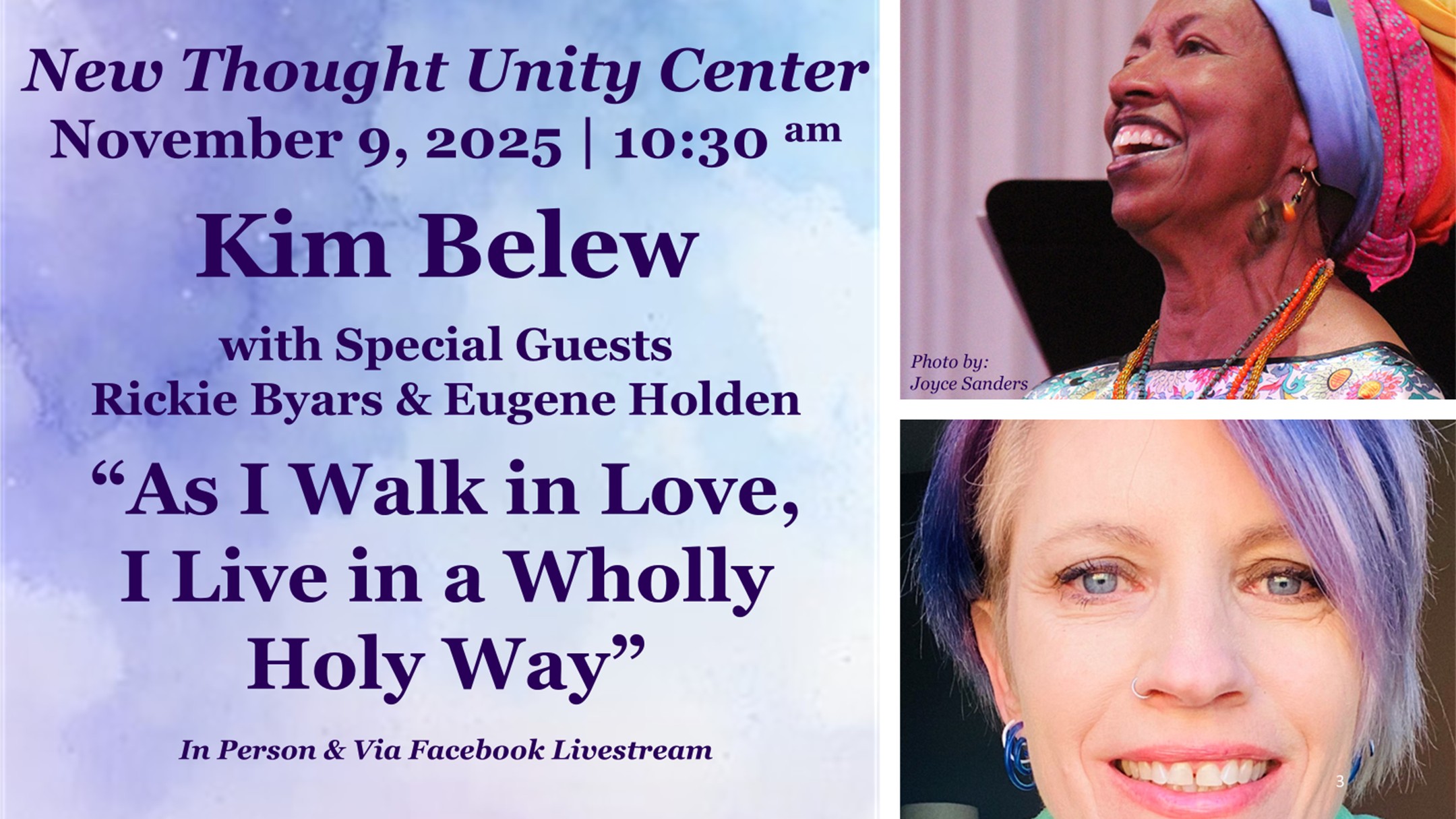 11/9/2025 Sunday Service with Kim Belew and Special Guests Rickie Byars ...